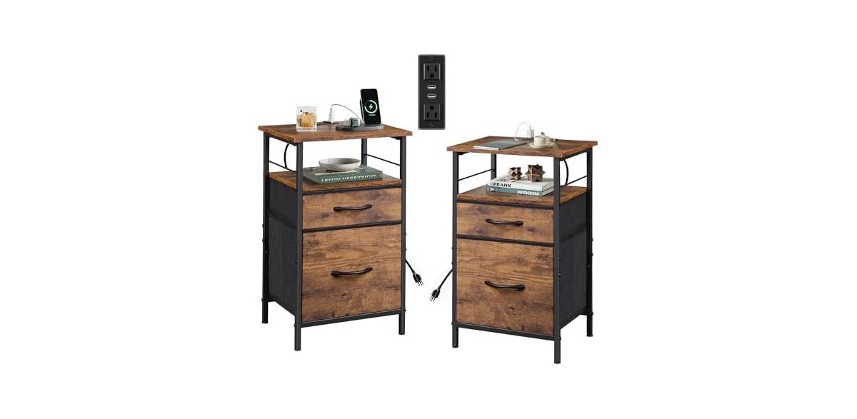 Click here for Wlive Nightstand Set of 2 with Charging Station  E... prices