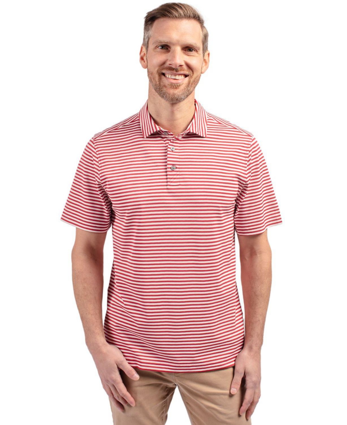 Click here for Cutter & Buck Mens Virtue Eco Pique Stripe Recycle... prices
