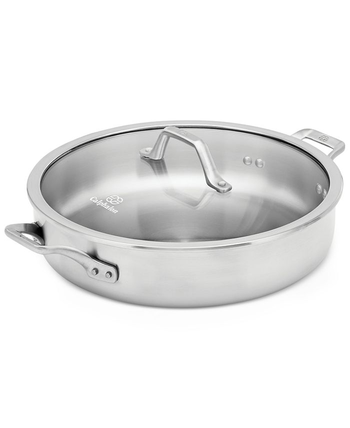Calphalon Signature Stainless Steel 5 Qt. Sauteuse with Cover - Macy's
