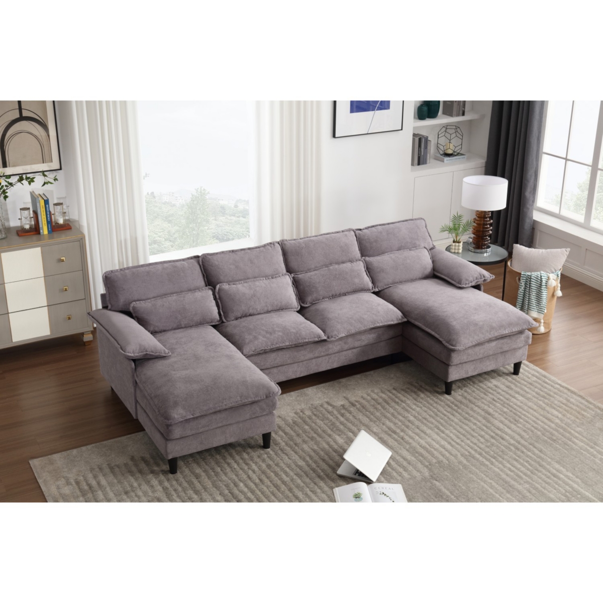 Click here for Streamdale U-Shaped Modular Sofa Couch with Waist... prices