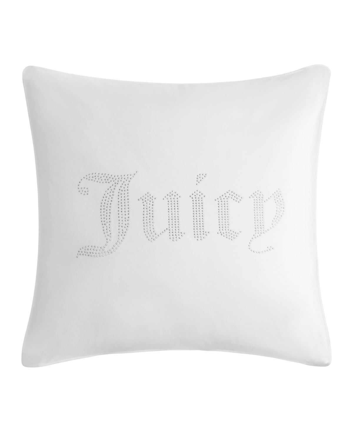 Juicy Couture Rhinestone Logo Decorative Pillow, 20" X 20" In White ...
