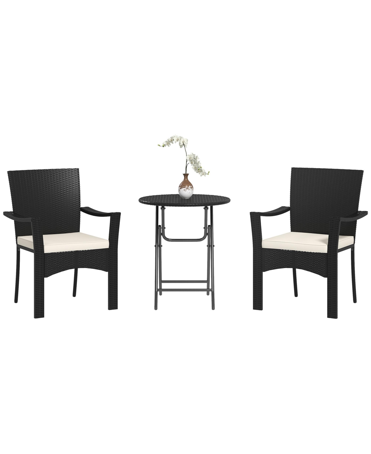 Click here for Outsunny 3 Pieces Wicker Outdoor Patio Bistro Set... prices