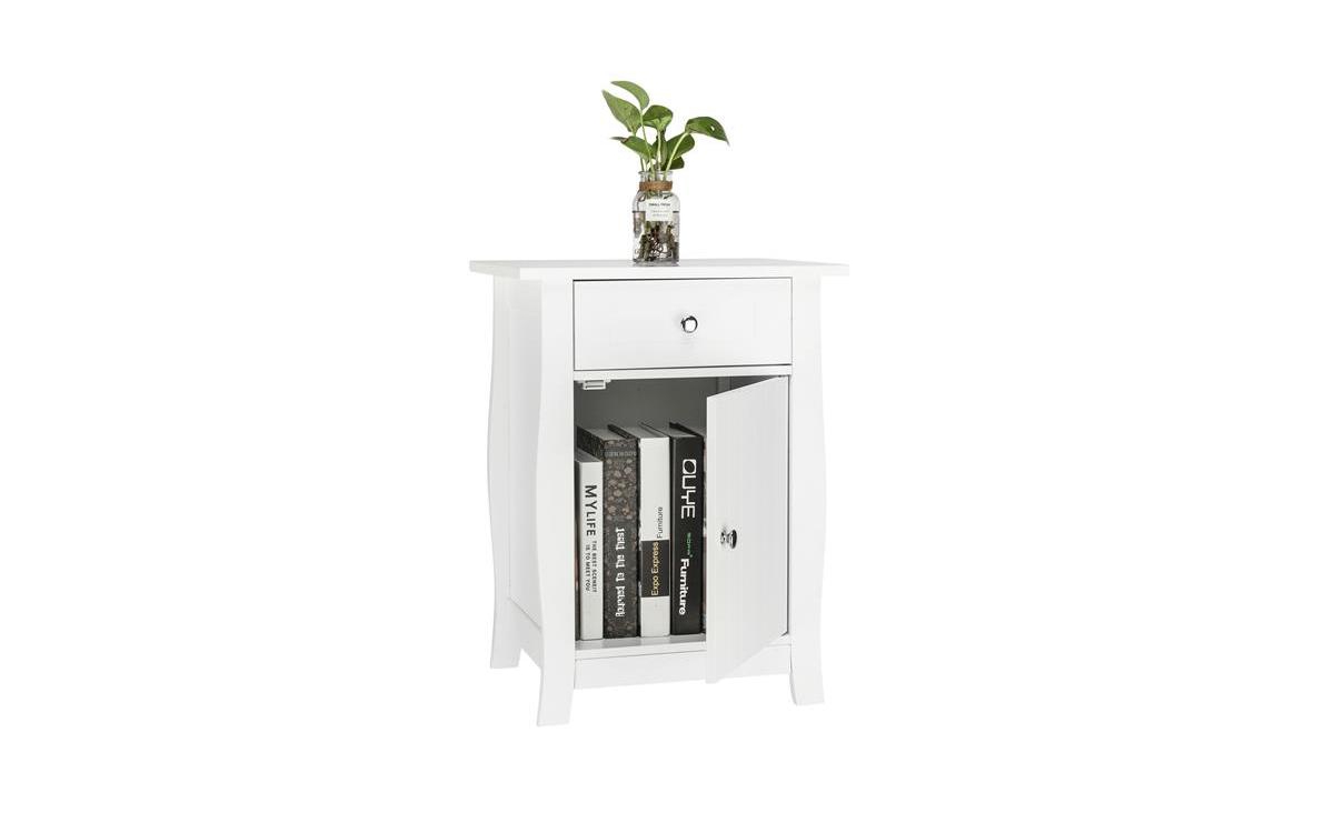 Click here for Slickblue Single Door Bedside Cabinet with Drawer... prices