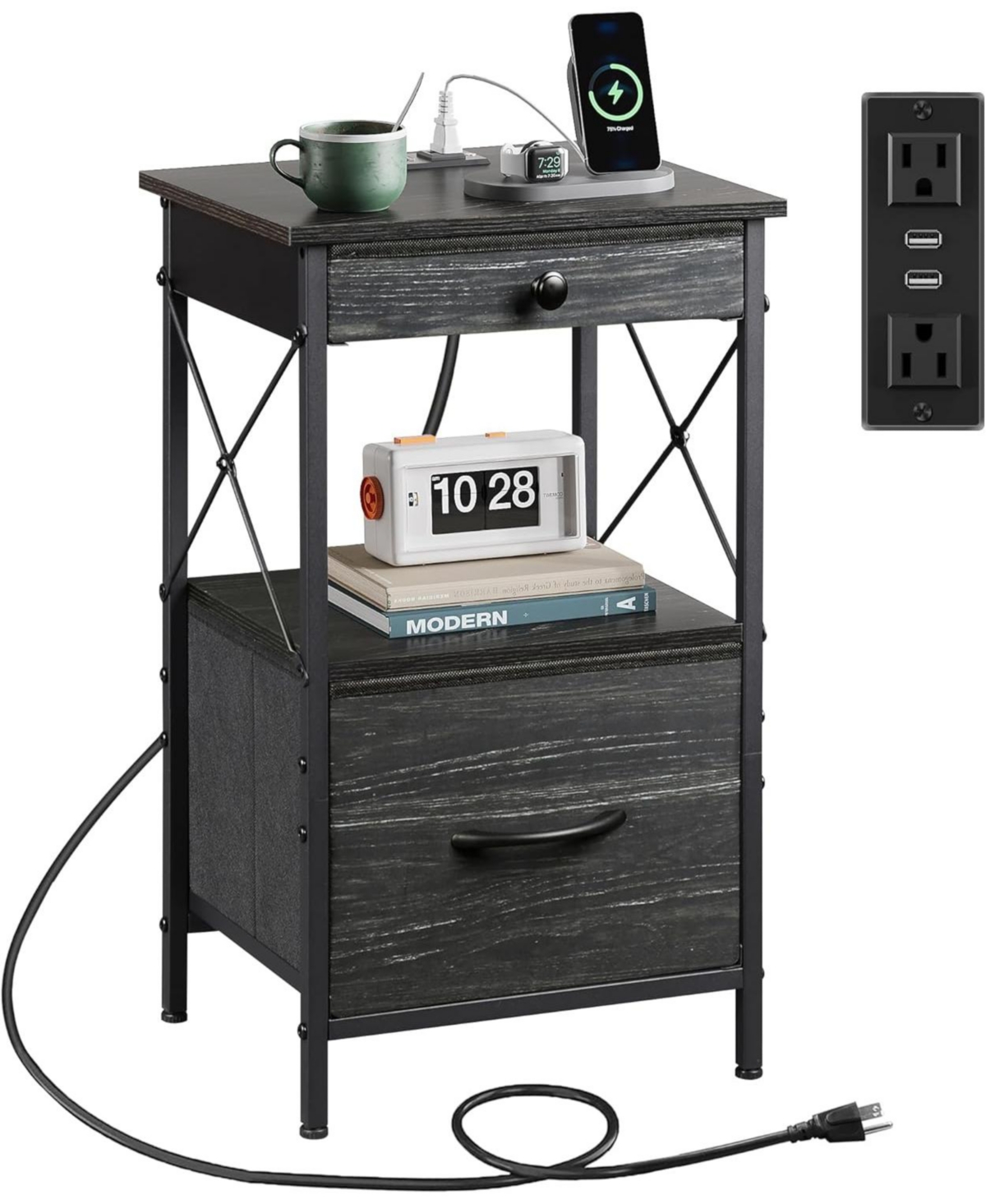 Click here for Wlive Nightstand with Charging Station End Table w... prices