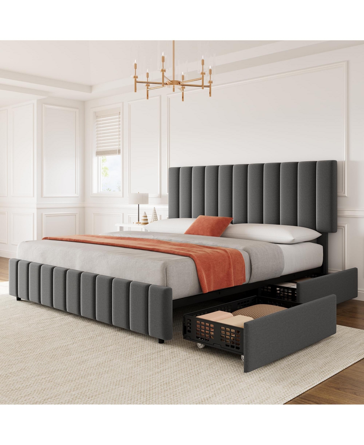 Click here for gaomon Full Linen Upholstered Platform Bed Frame w... prices