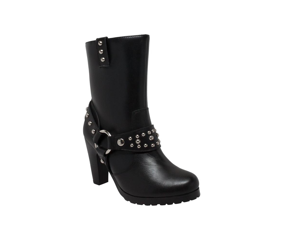 Click here for RideTecs Womens 10 Harness Biker Boot - Black prices