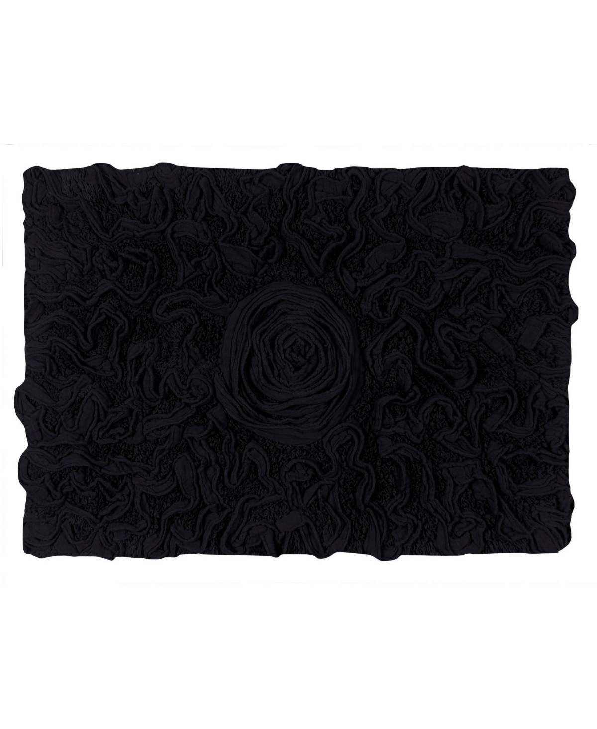 Home Weavers Bell Flower Bath Rug  17 x 24 - Black