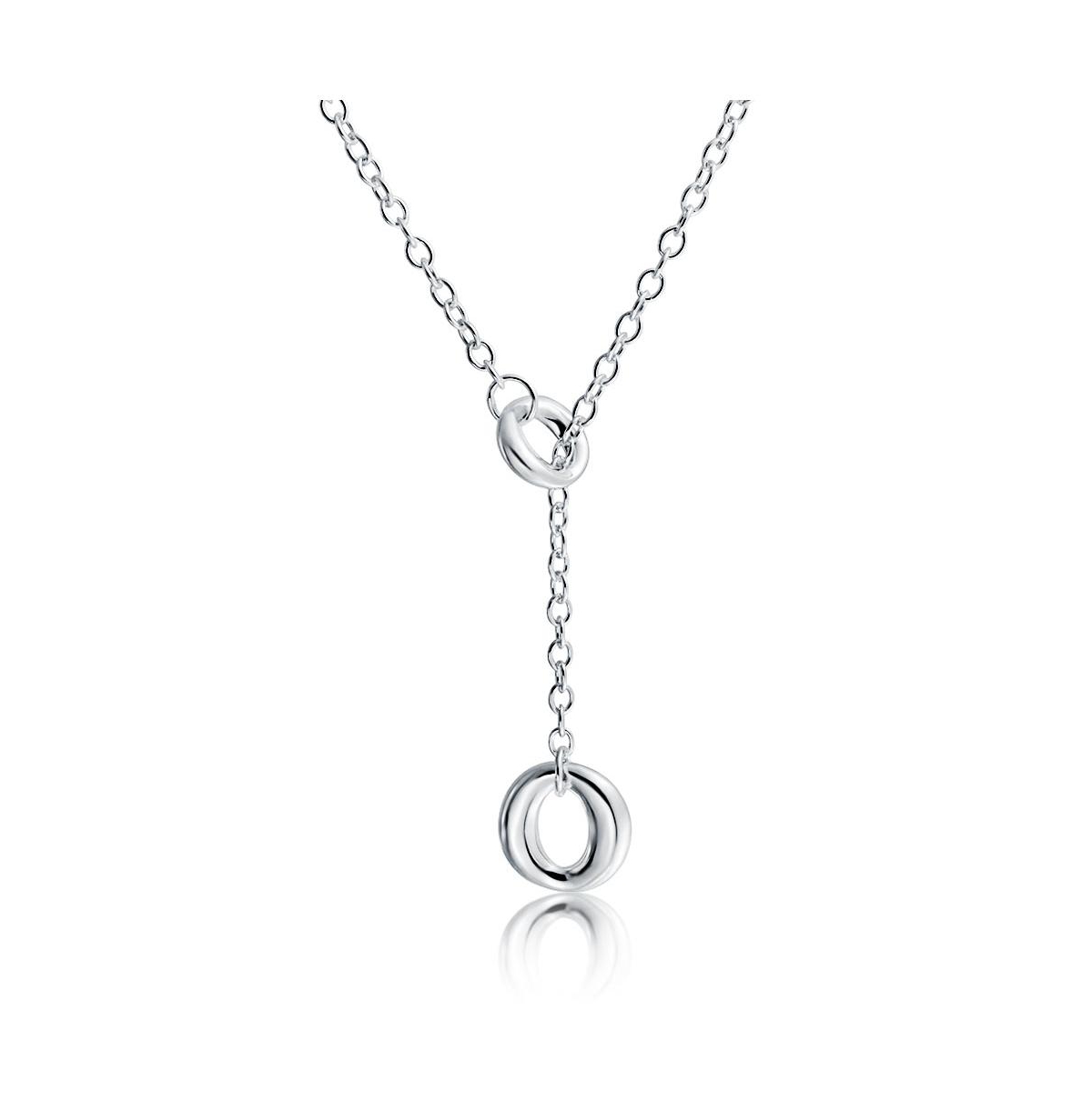 Click here for Bling Jewelry Geometric Open Circle Lariat Pendant... prices