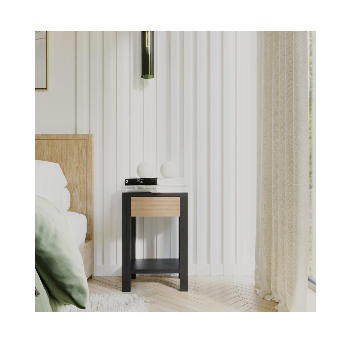 Click here for Woodek Scandinavian Style Black Nightstand - Moder... prices