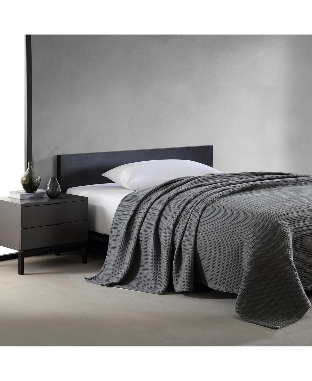 Click here for Stone Cottage Waffle Weave Blanket - Soft charcoal prices