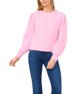 CeCe Women's 3D Floral Applique Sweater - Macy's