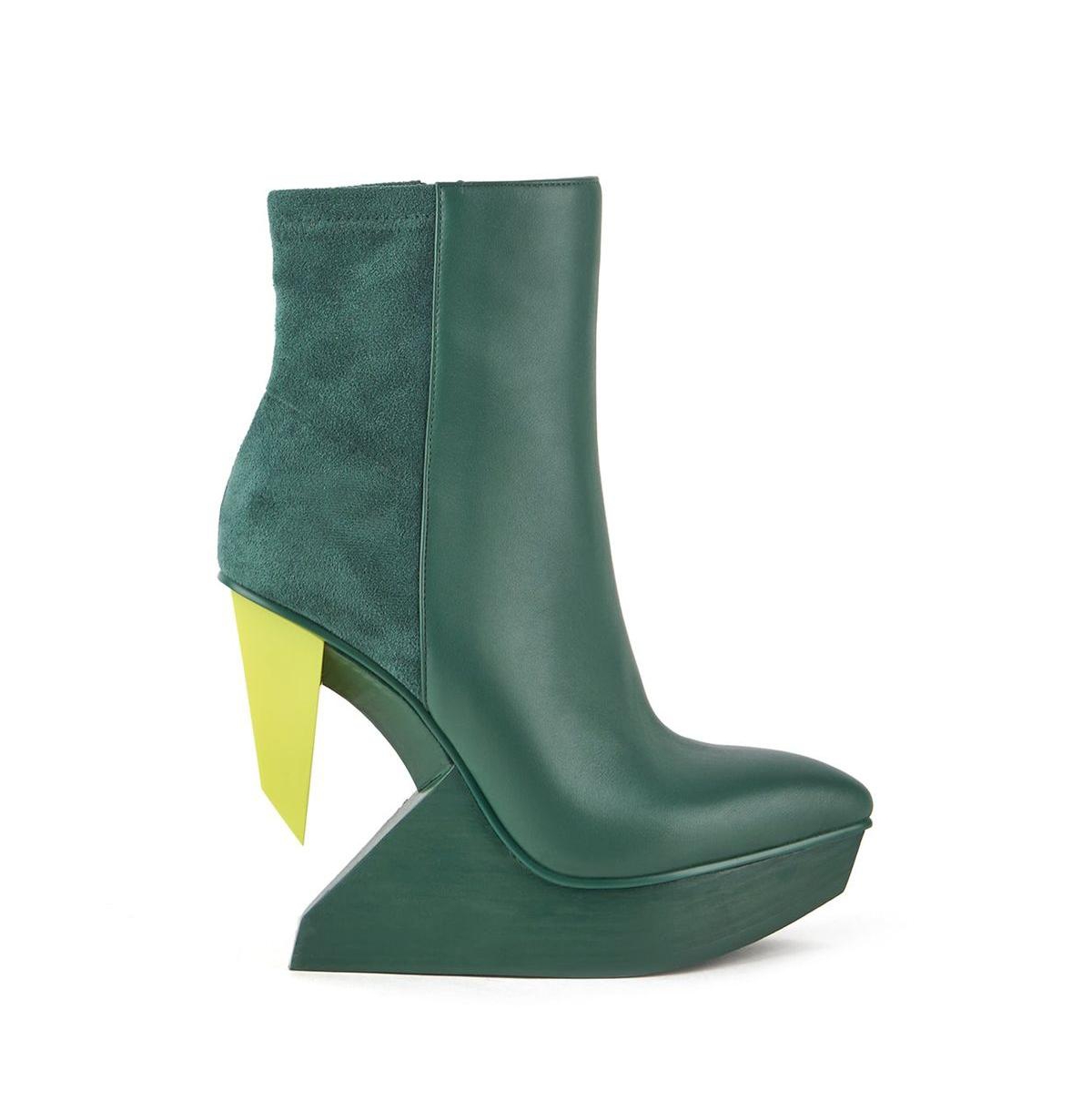 Click here for United Nude Womens Edge Bootie - Deep emerald prices