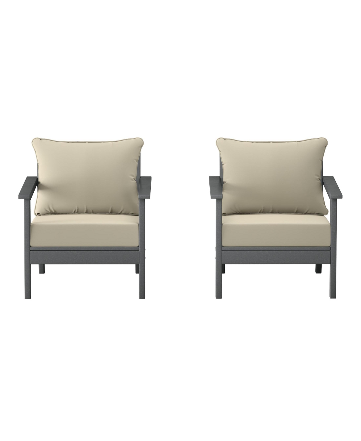 Click here for WestinTrends Outdoor Modern Hdpe Patio Gray Club C... prices