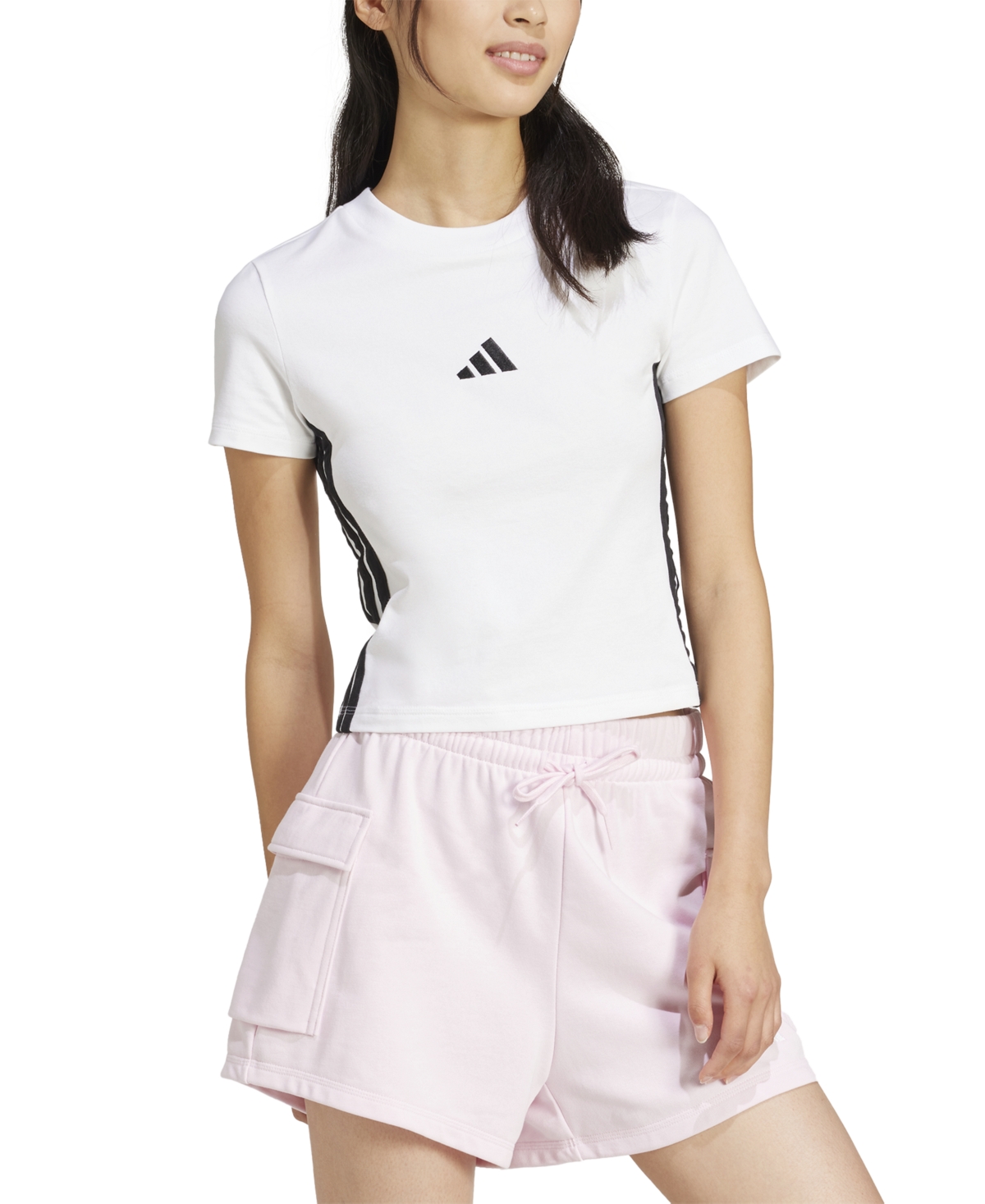 Click here for adidas Womens Essentials Slim-Fit Short-Sleeve Bab... prices