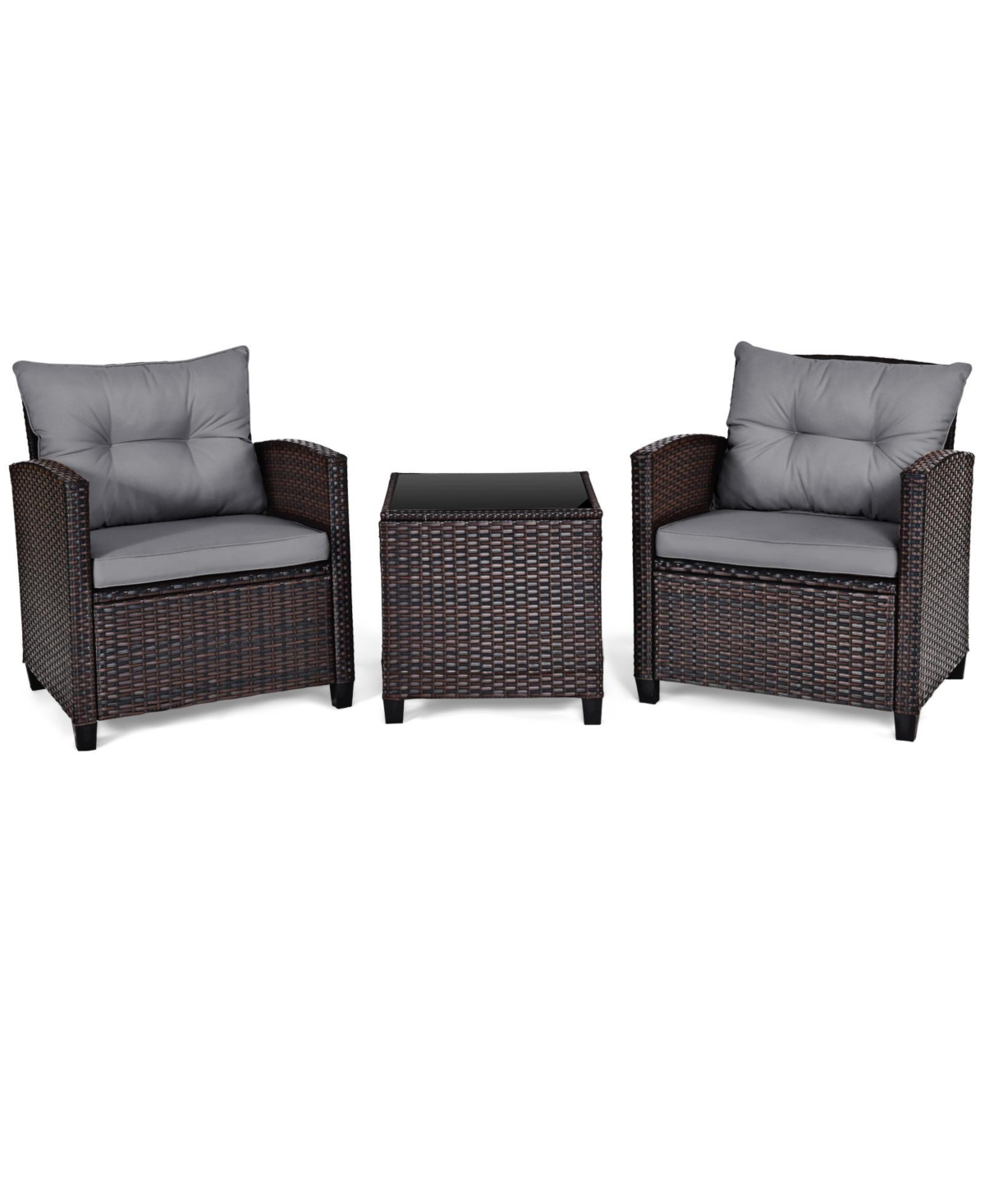 Click here for Gouun 3 Pieces Rattan Patio Furniture Set with Was... prices