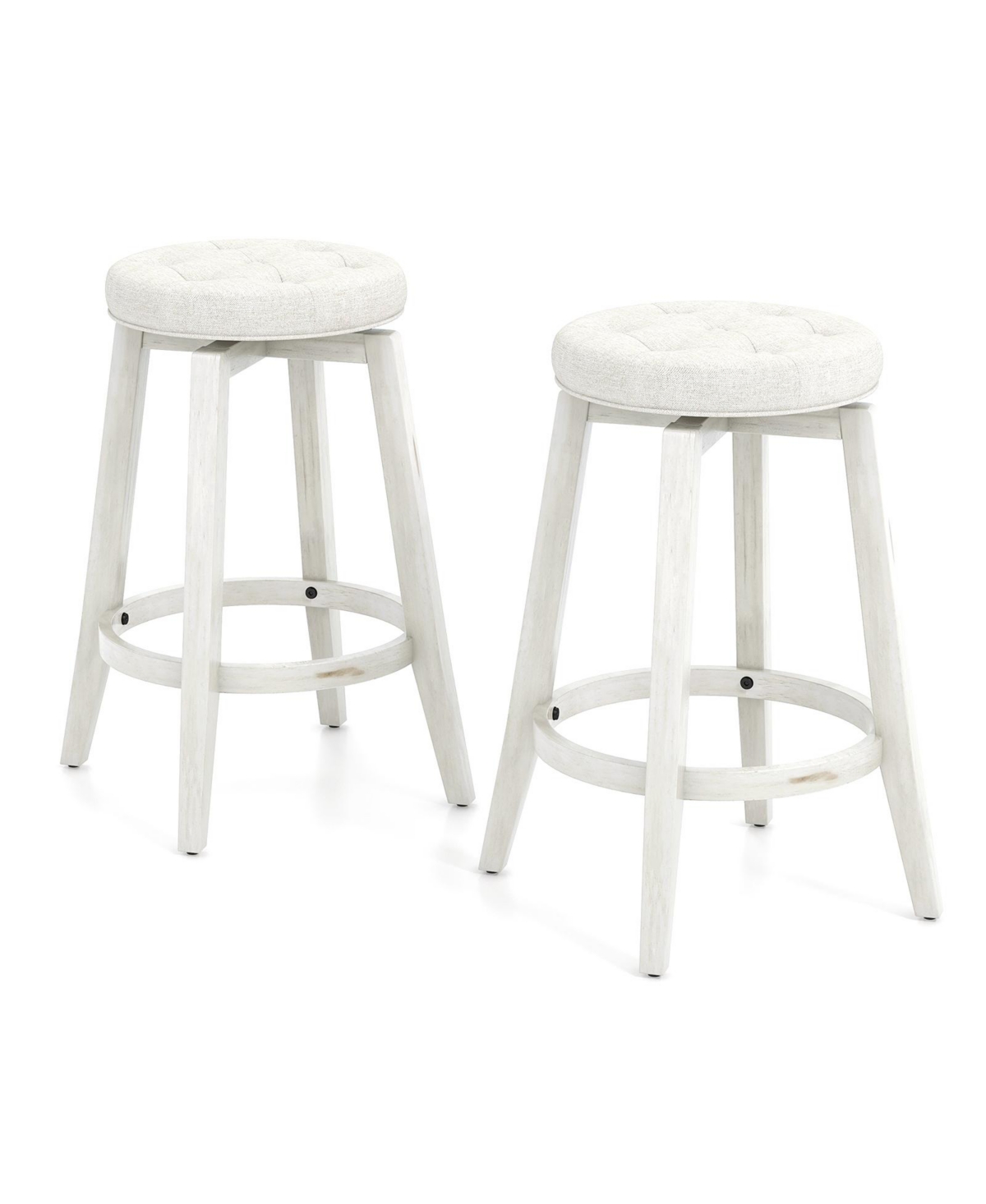 Click here for Gouun 360-Degree Swivel Upholstered Rubberwood Fra... prices