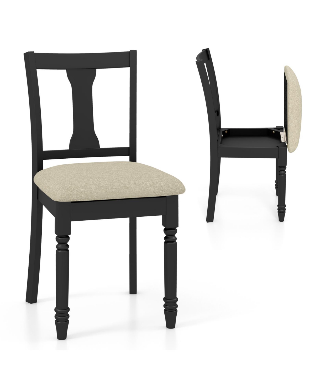 Click here for Gouun Kitchen Dining Chair with Linen Fabric and S... prices