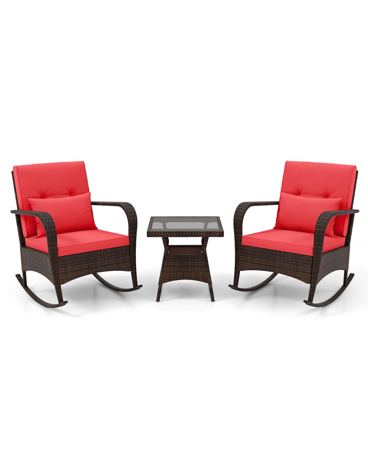 Click here for Gouun 3 Pieces Outdoor Rocking Set with Tempered G... prices