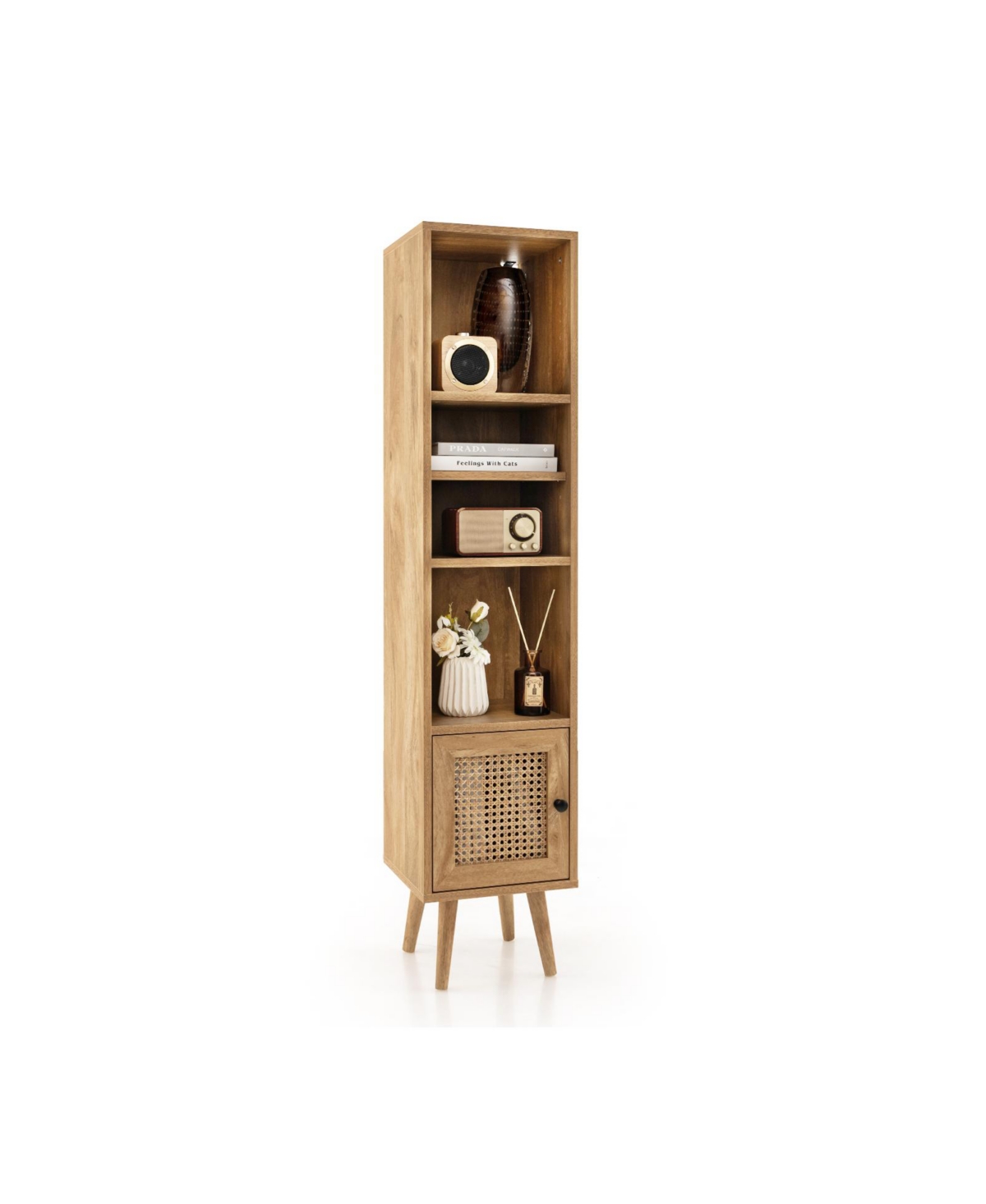 Click here for Gouun 4-Tier Rattan Storage Cabinet with Adjustabl... prices