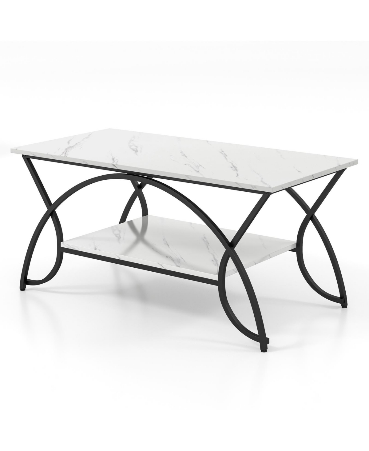 Click here for Gouun 2-Tier Faux Marble Table with Marble Top and... prices