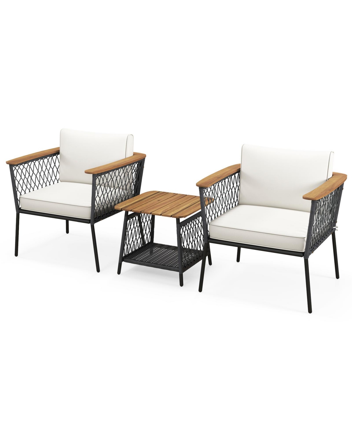 Click here for Gouun 3 Piece Patio Furniture Set Rattan Chair Set... prices