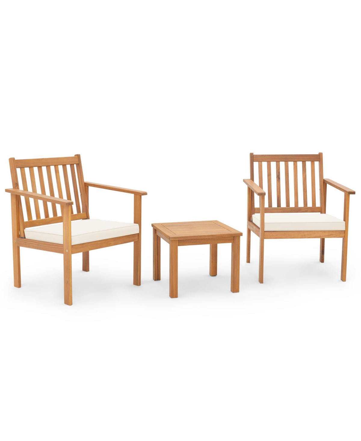 Click here for 3 Pieces Patio Wood Furniture Set with soft Cushio... prices