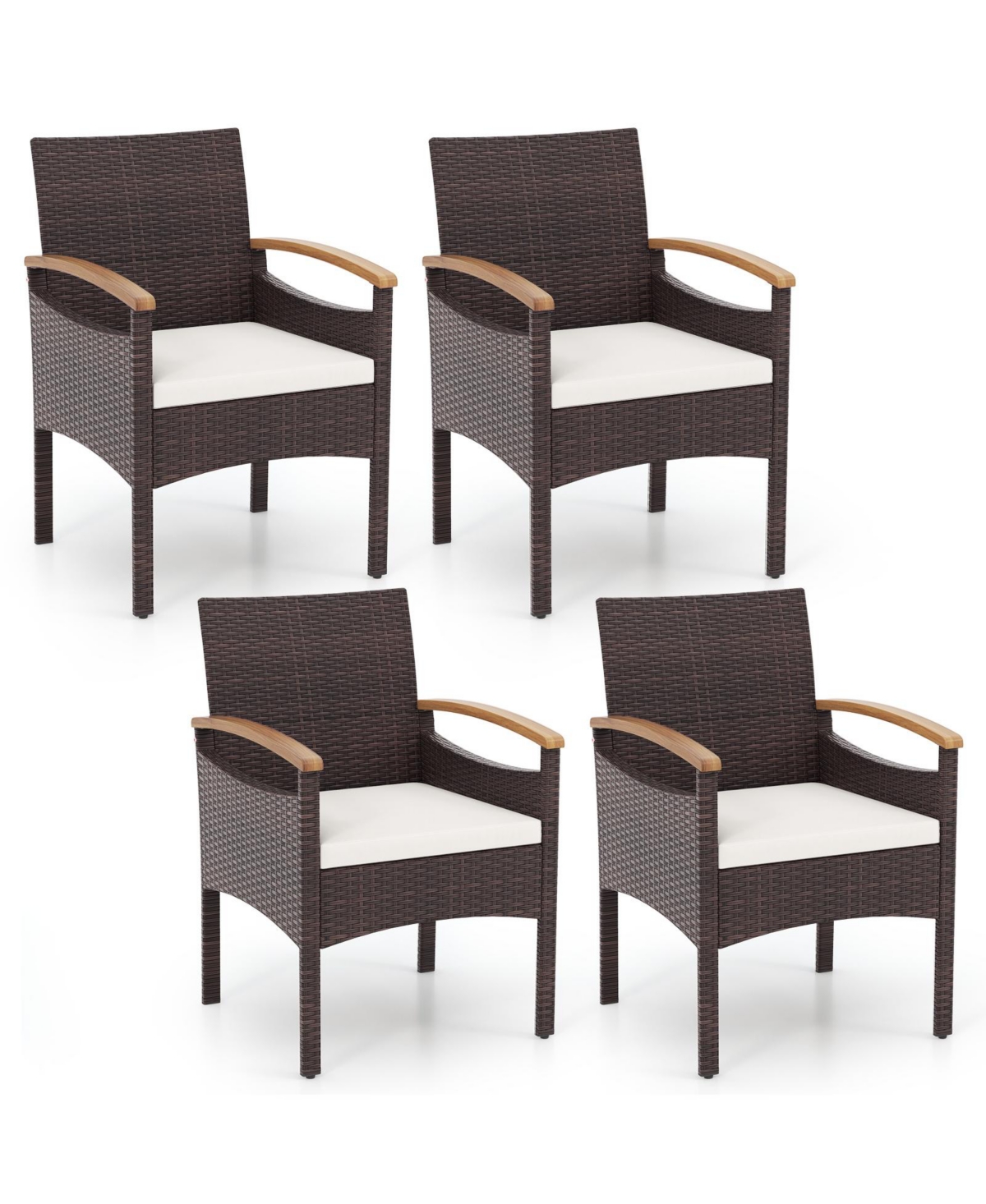 Click here for Gouun Patio Dining Chairs Set of 4 with Acacia Woo... prices
