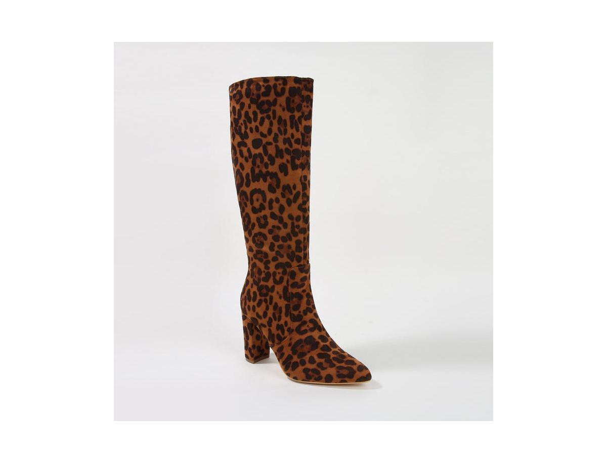 Click here for Berness Aster Croc-Embossed Knee High Boots - Leop... prices