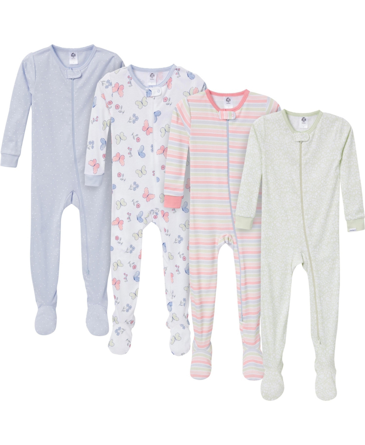 Click here for Gerber Baby Girls Snug Fit Footed Pajamas  4-Pack... prices