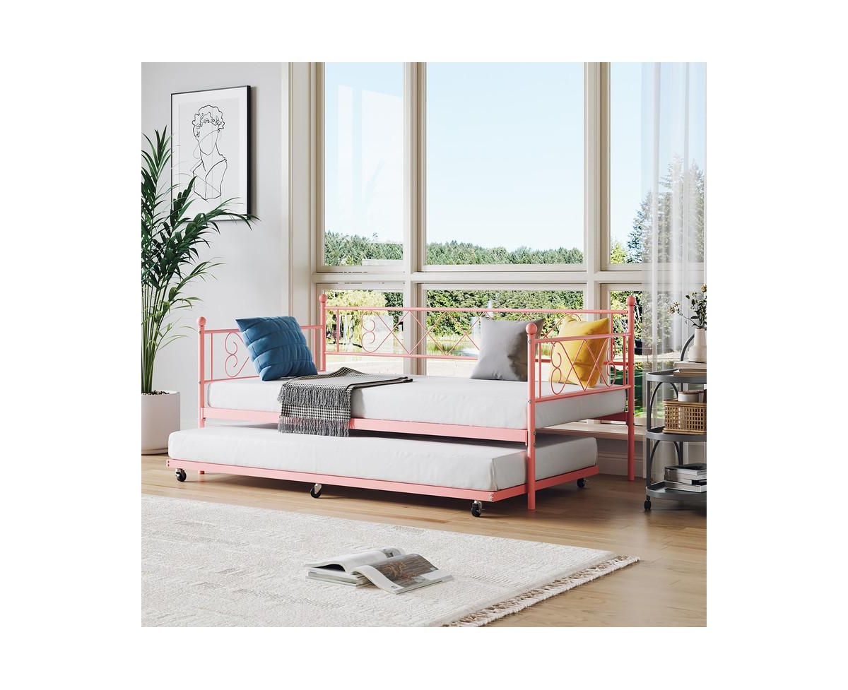 Click here for gaomon Twin Metal Daybed with Trundle  Premium Ste... prices