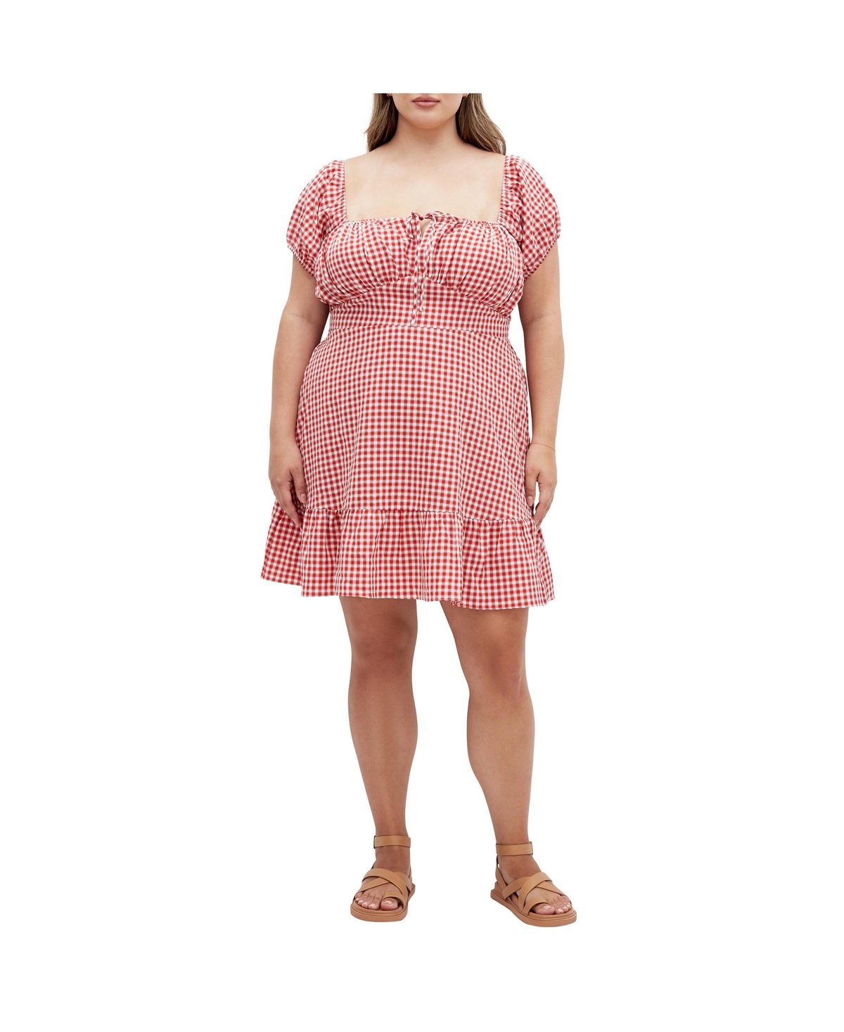 Click here for City Chic Plus Size Cute Gingham Dress - Red gingh... prices