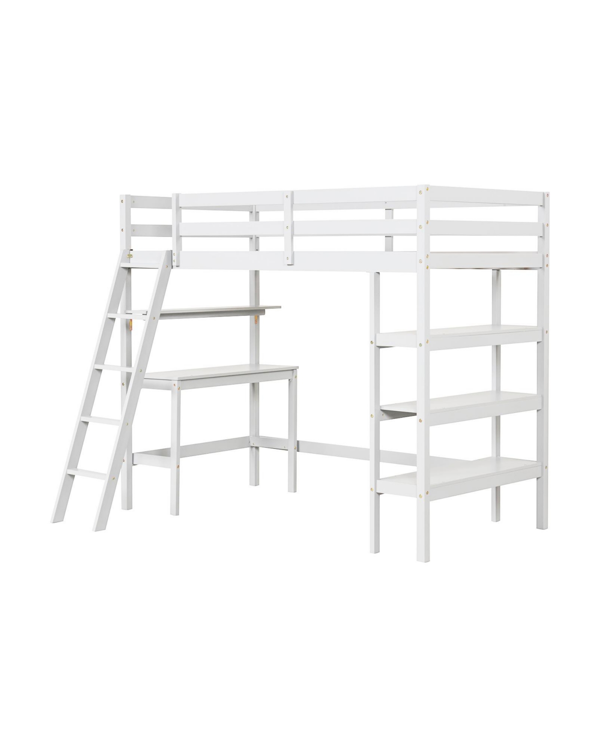 Click here for Twin Size Loft Bed with Desk and Bookshelves for K... prices
