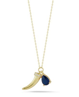 Rachel Zoe 14K Gold Plated Sterling Silver Horn Pendant Necklace Macy s
