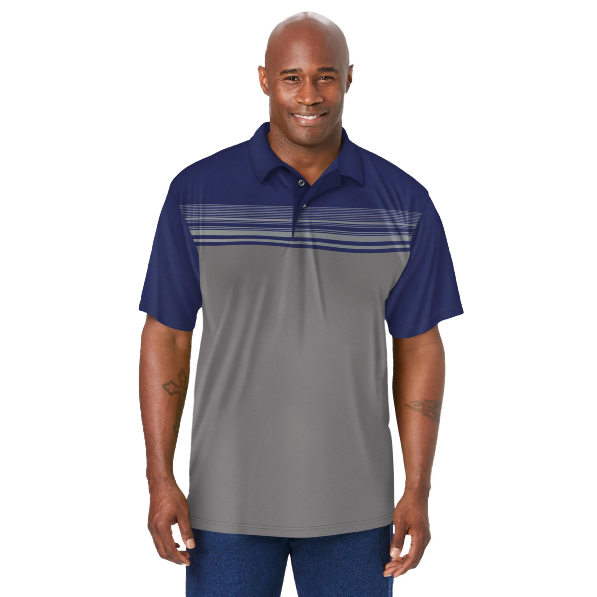 Click here for KingSize Big & Tall No Sweat Polo - Navy colorbloc... prices