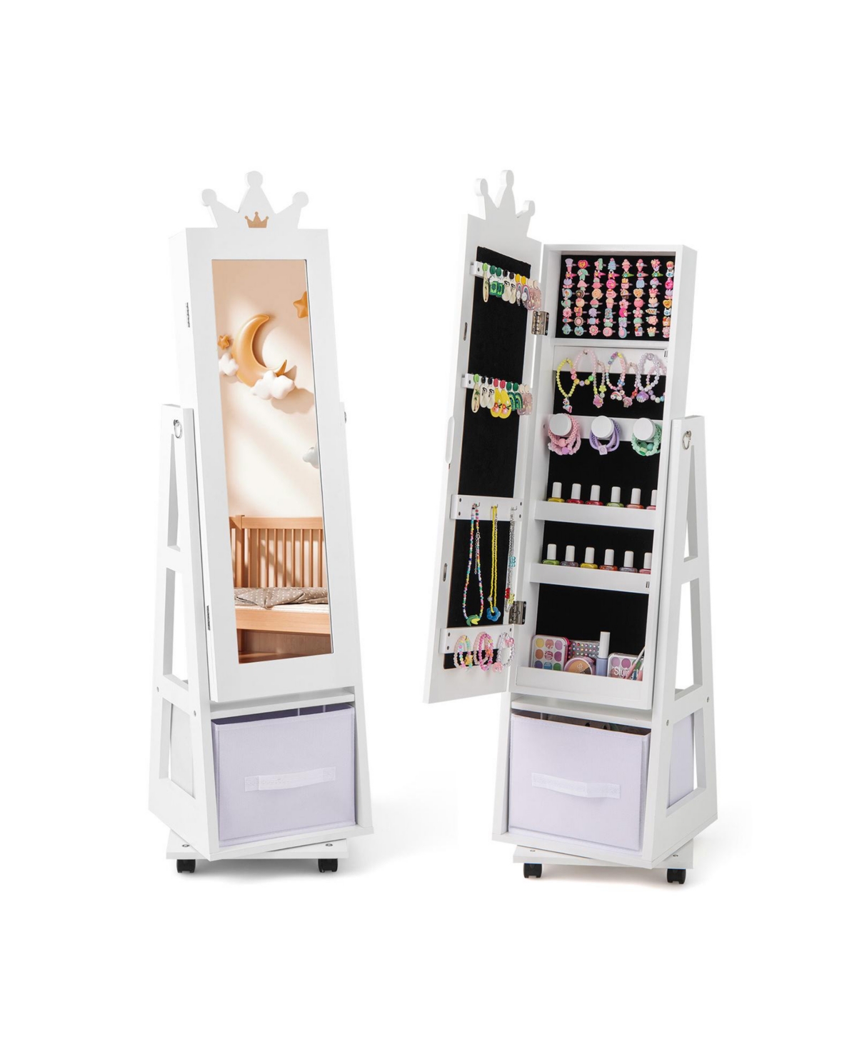 Click here for Gouun Kids Jewelry Armoire Cabinet with Swivel Bas... prices