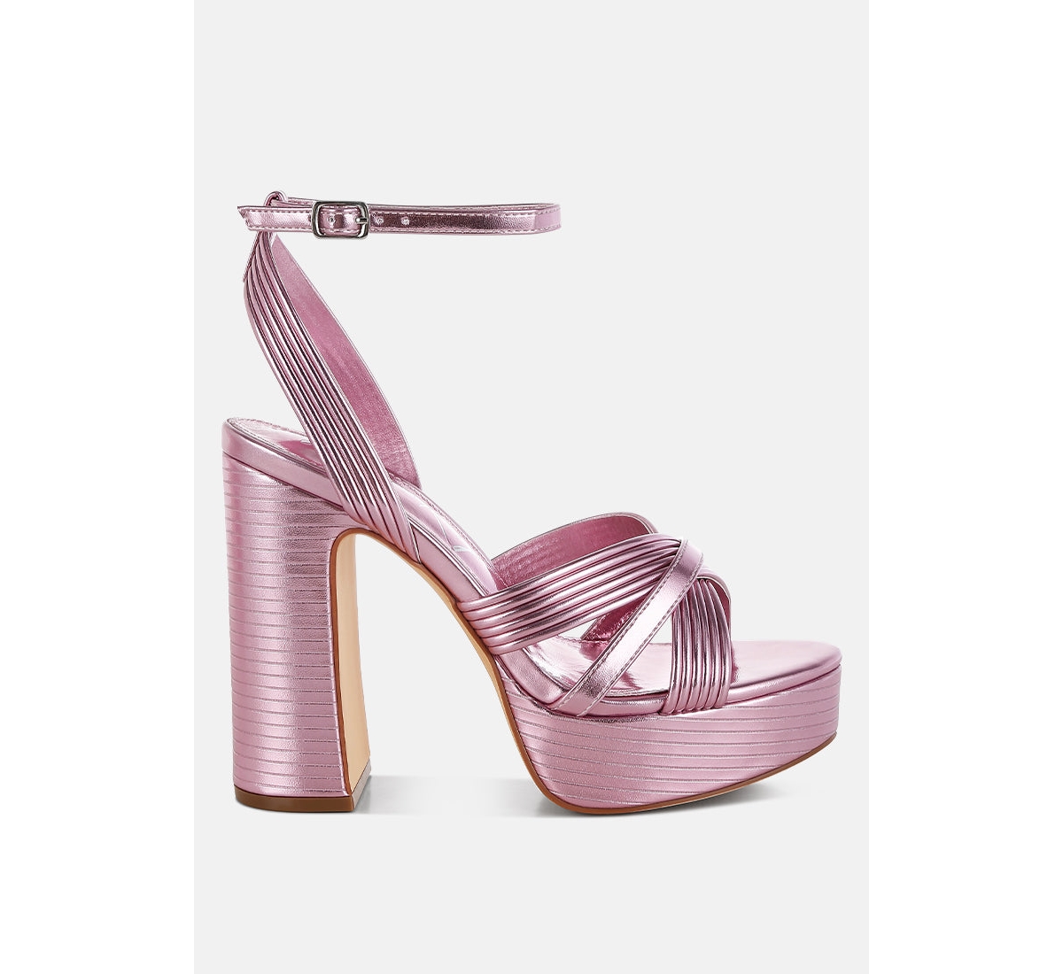 Click here for Socialite Metallic Ankle Strap Heel Sandals - Pink... prices