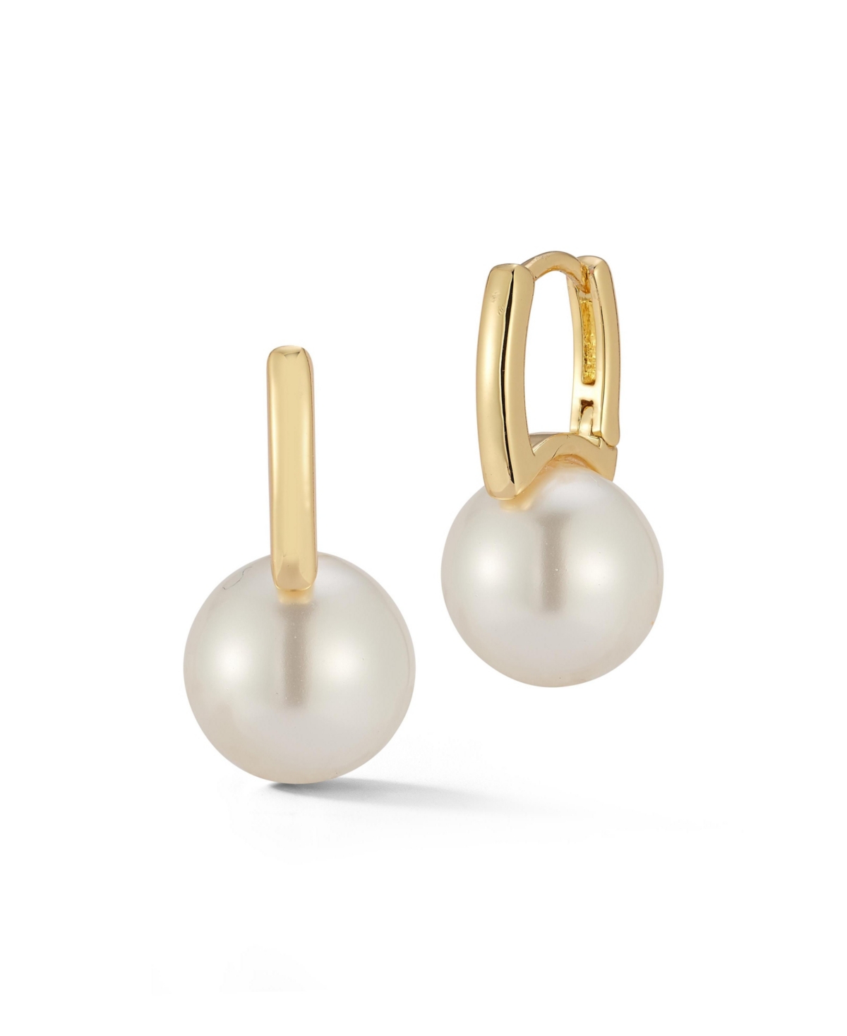 Click here for Rachel Zoe Gold Plated Pearl Huggie Hoop Earrings... prices