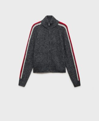 Mango Women's Zipper Detail Perkins-Neck Cardigan - Macy's