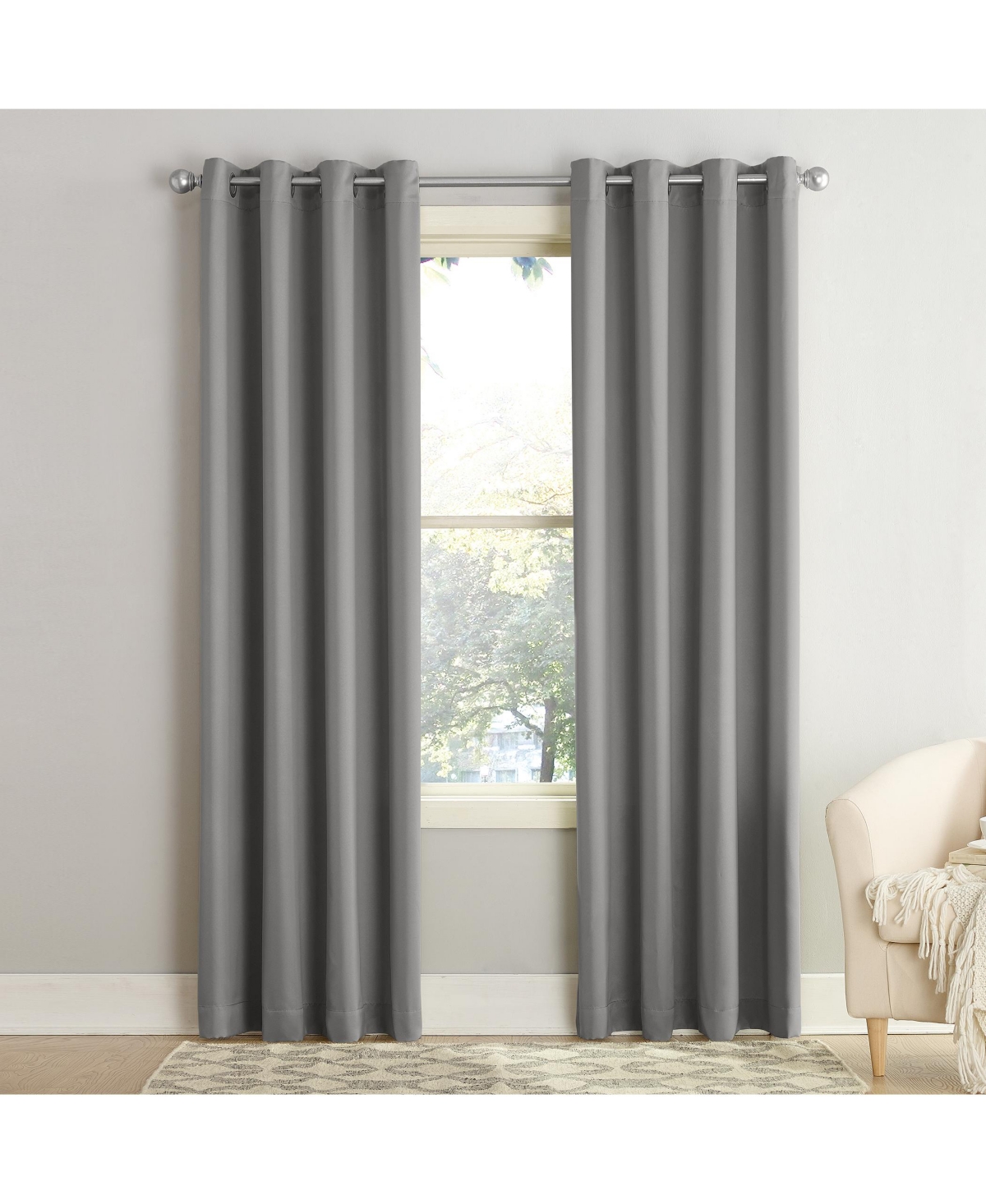 Click here for Grant Room Darkening Grommet Curtain Panel - Gray prices