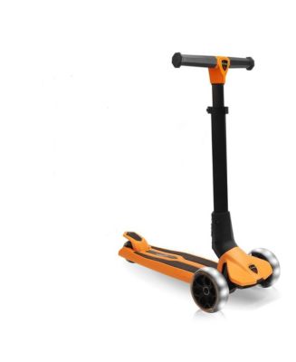 Hurtle 3-Wheel Foldable Kids Scooter With LED Wheel Lights - Orange ...
