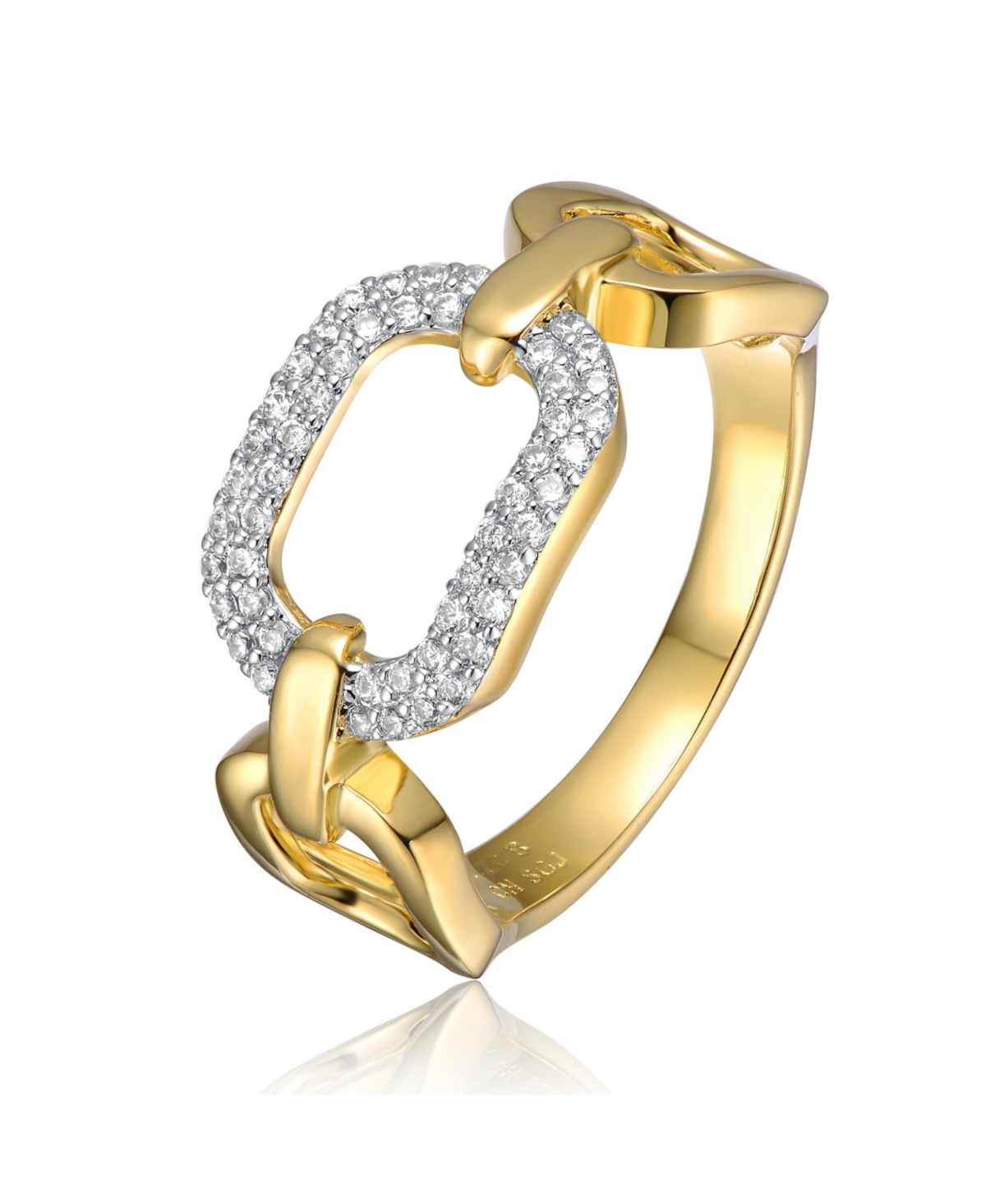 Click here for 14k Yellow Gold Plated with Cubic Zirconia Pave Tr... prices