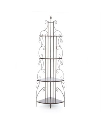 Slickblue Ornate 4-Tier Metal Corner Bakers Rack Kitchen Dining Shelf ...