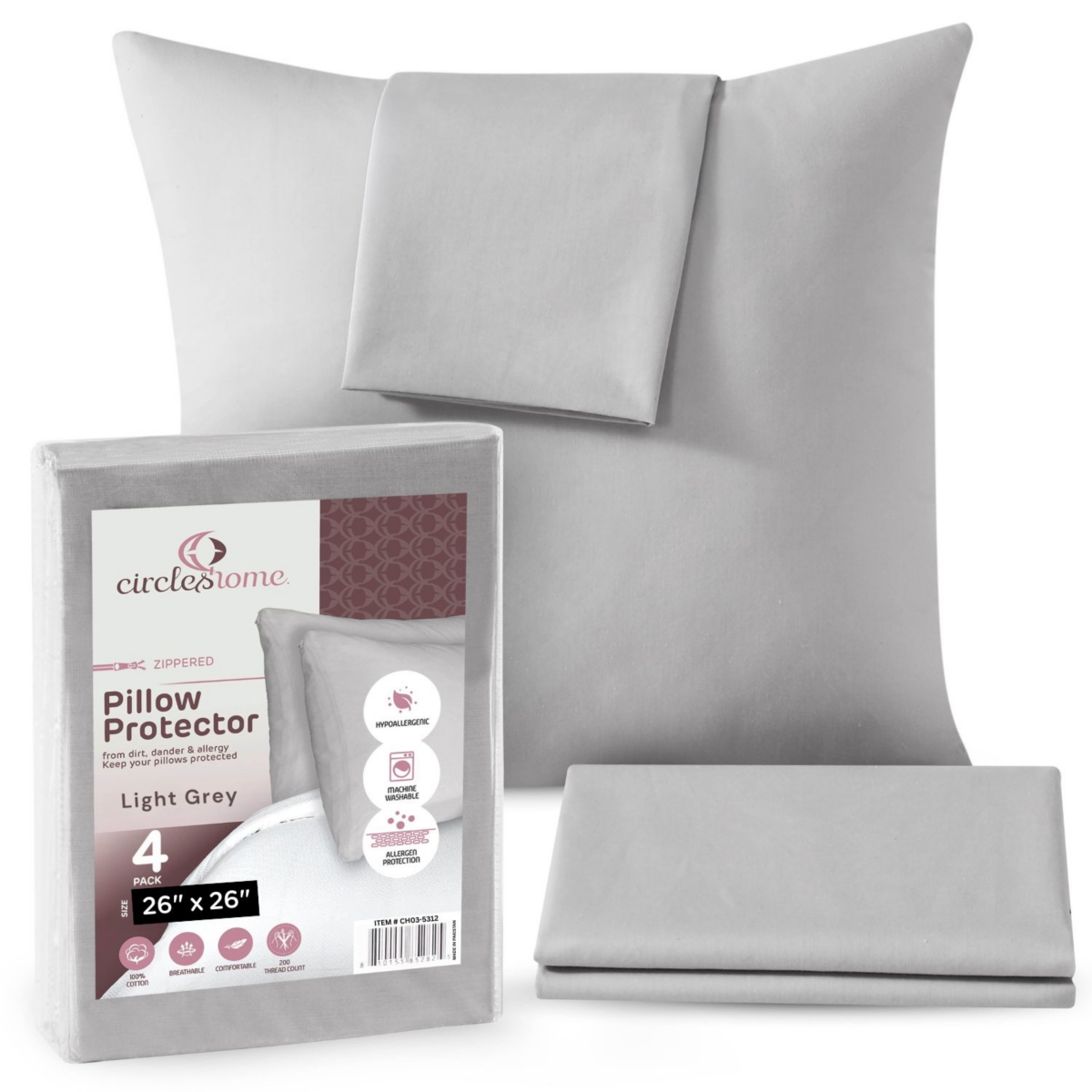 Click here for Circles Home  100 Cotton Zippered Pillow Protector... prices
