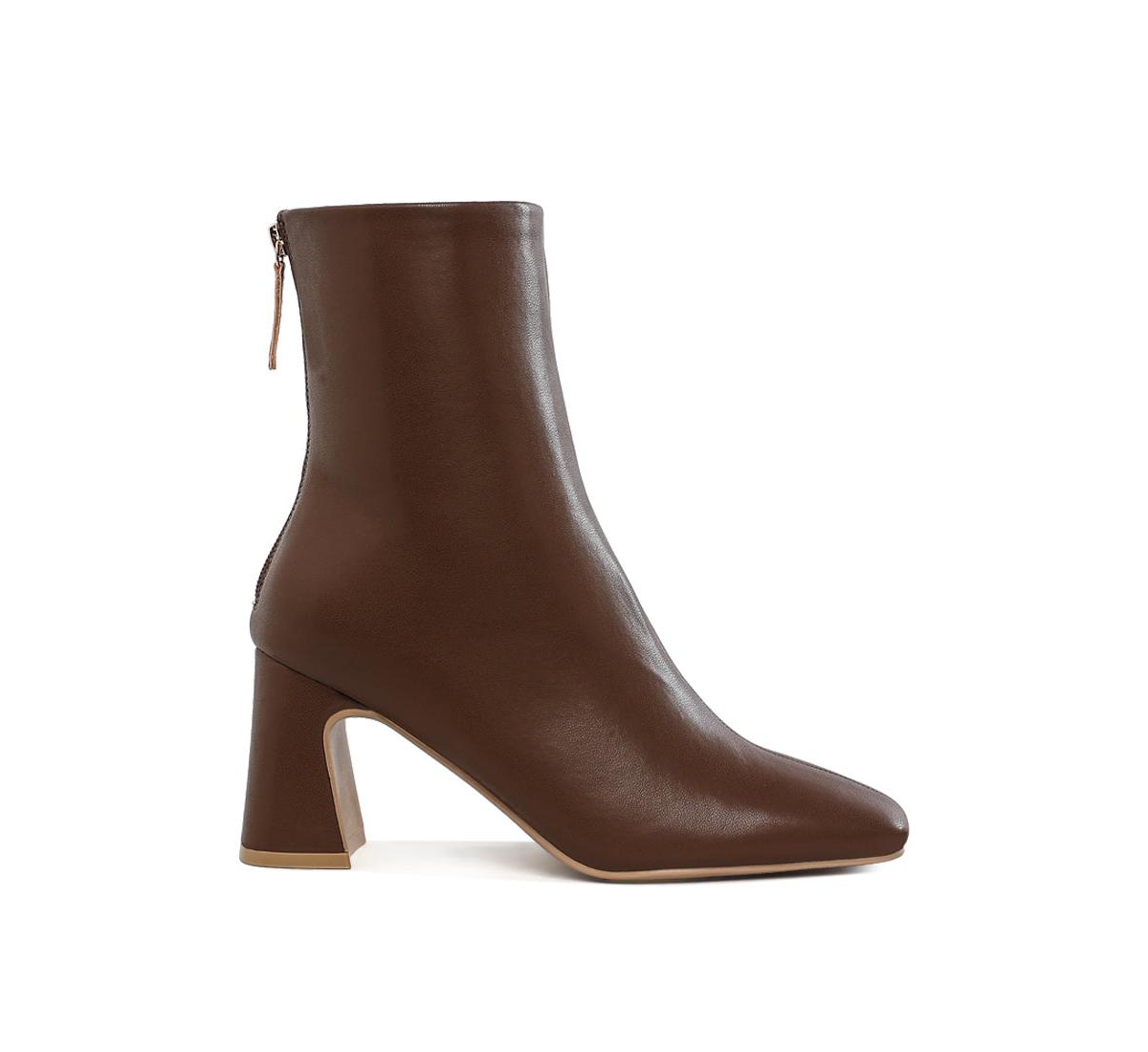 Click here for Neapolitan Faux Leather Square Toe Ankle Boots - B... prices