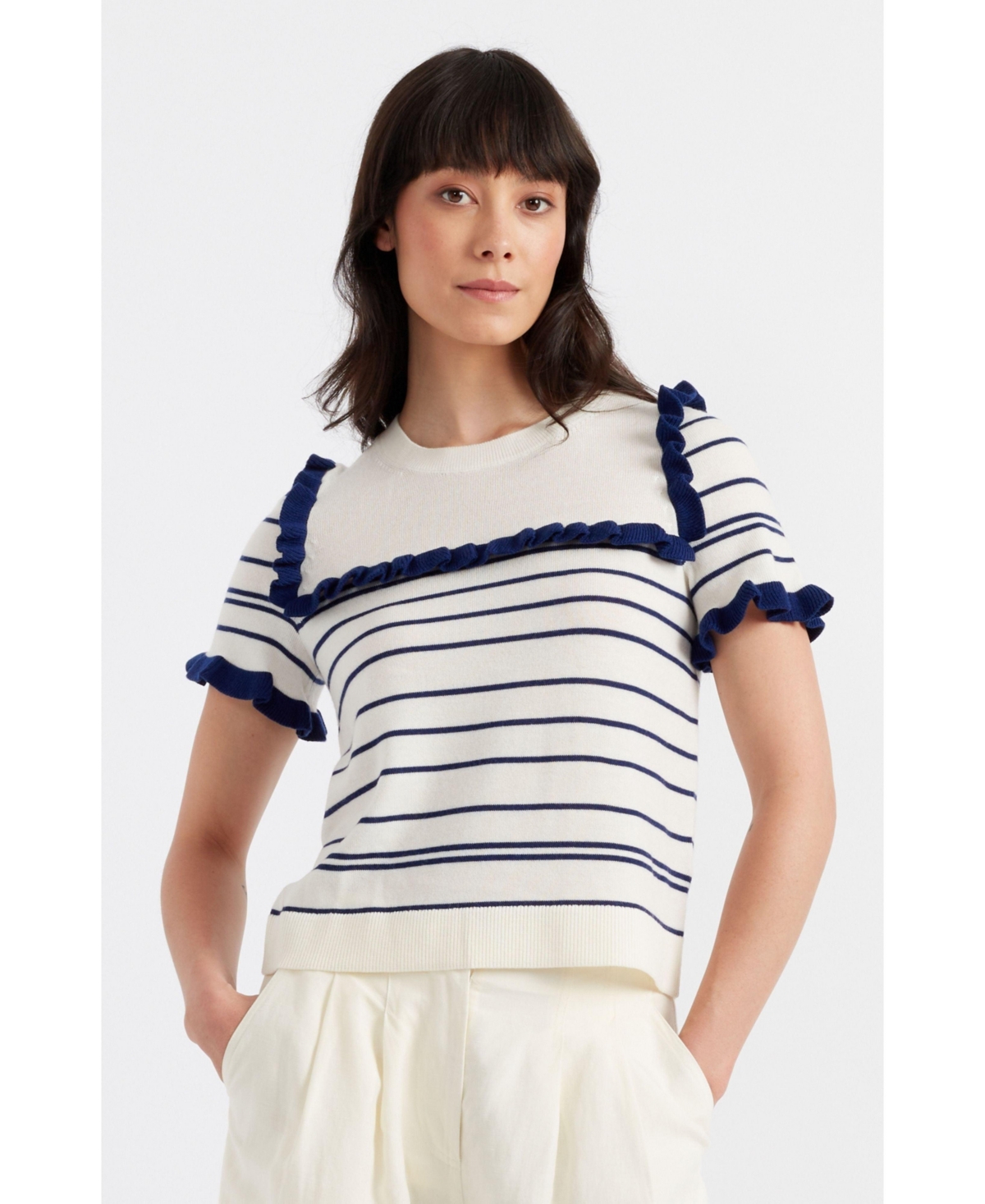 Click here for Chinti & Parker Womens Nautical Stripe Short Sleev... prices