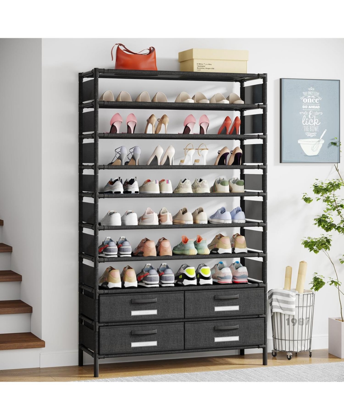 Click here for Tribesigns 10-Tier Shoe Storage Organizer with 4 B... prices