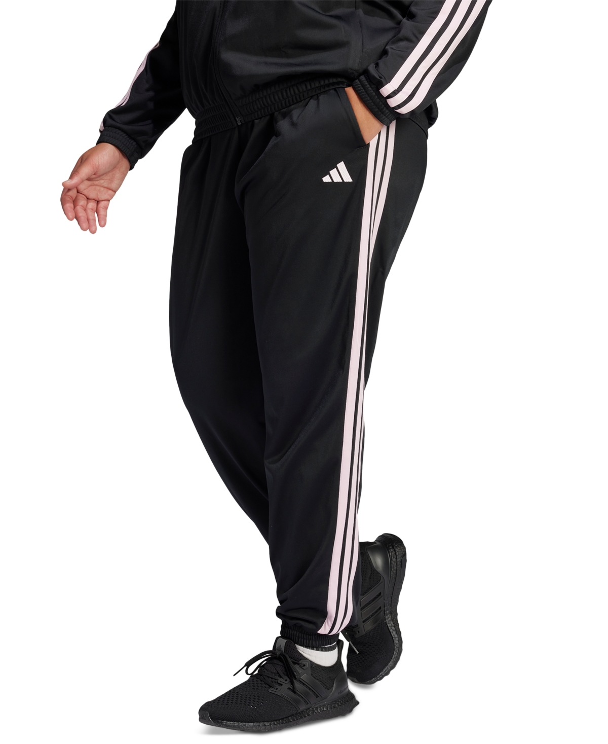 Click here for adidas Plus Size Tricot 3-Stripes Track Pants - Bl... prices