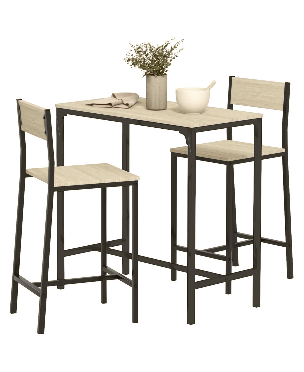 Click here for Homcom Bar Table and Chairs  Industrial Dining Tab... prices