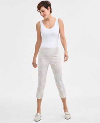 JM Collection Petite Printed Rivet Capri Pants, Exclusively at Macy's ...