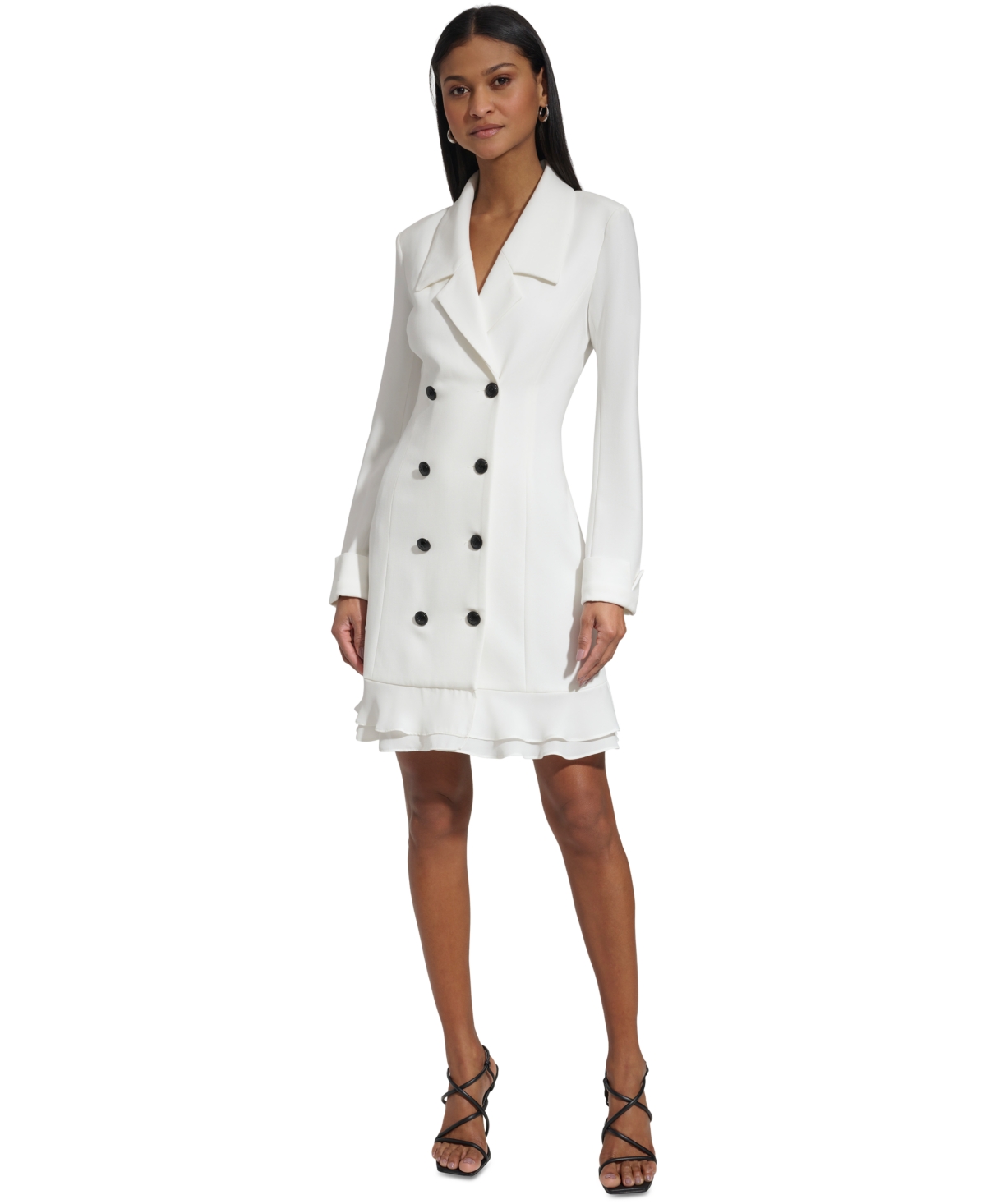 Click here for Karl Lagerfeld Paris Womens Chiffon-Hem Blazer Dre... prices